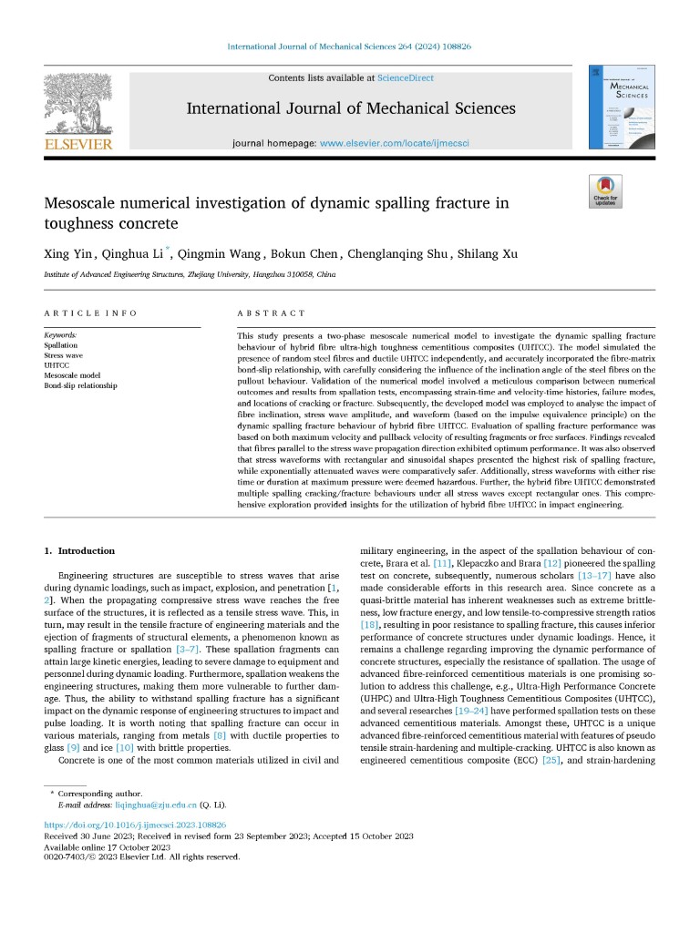 Mesoscale numerical investigation of dynamic spalling fracture in ...